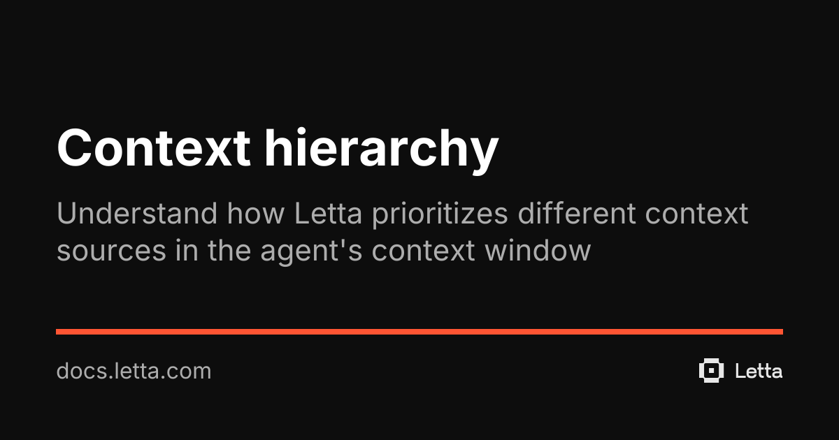 Context hierarchy | Letta Docs
