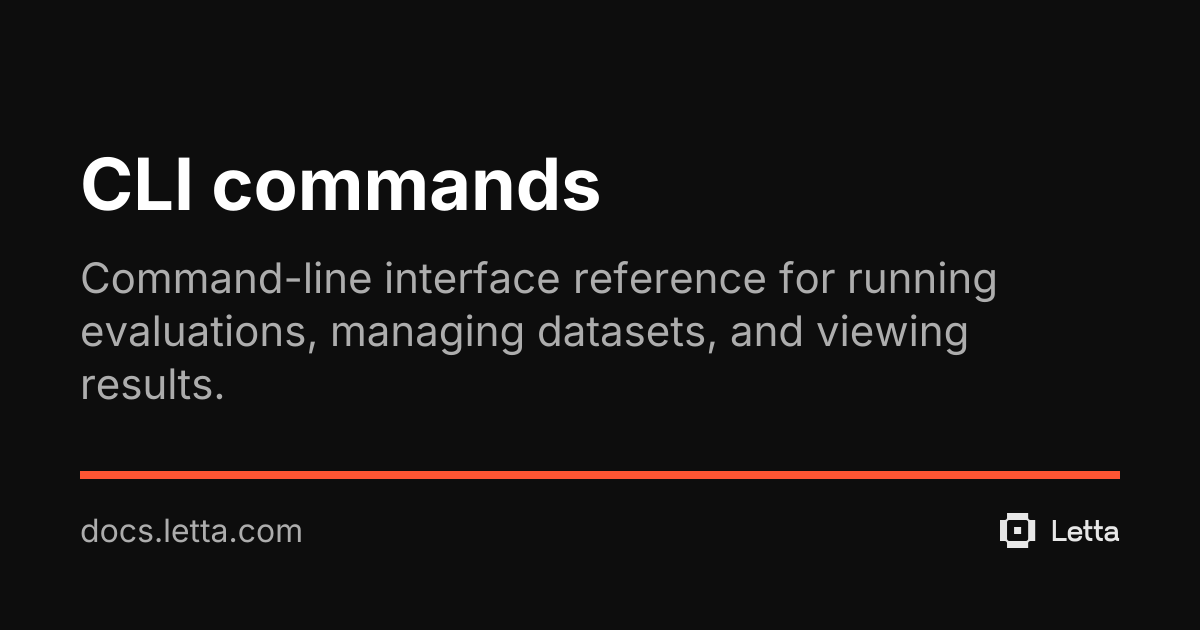 CLI commands | Letta Docs