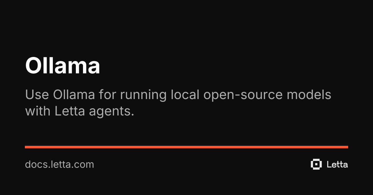 Ollama | Letta Docs