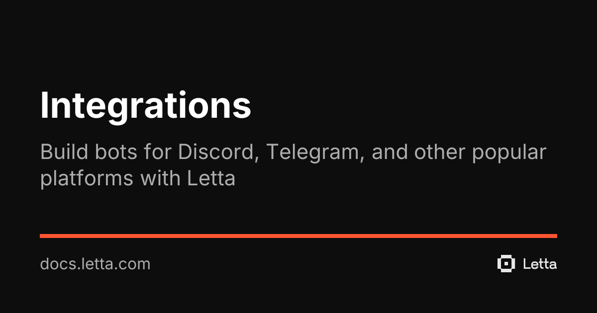 Integrations | Letta Docs