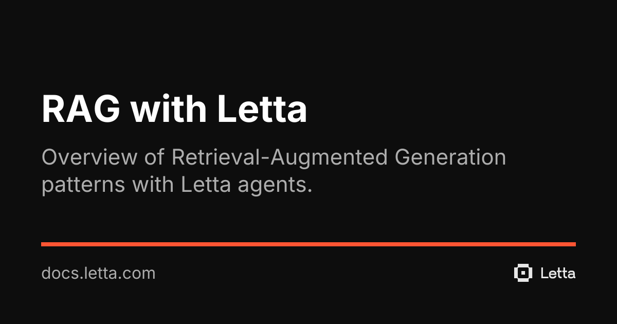 RAG with Letta | Letta Docs