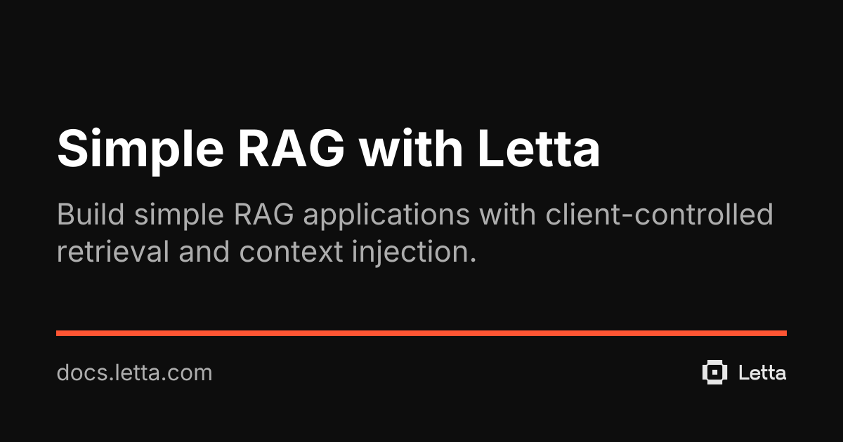 Simple RAG with Letta | Letta Docs